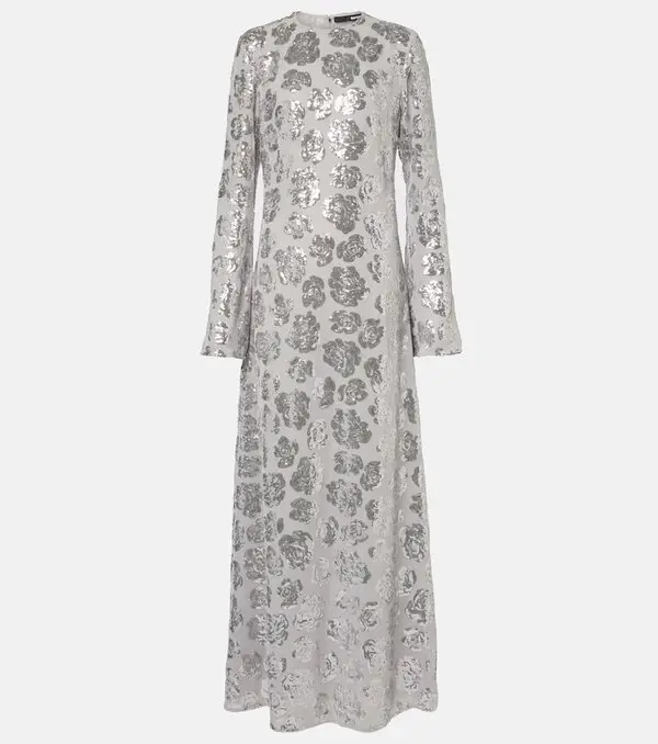 ROTATE BY BIRGER CHRISTENSEN Floral Sequined Chiffon Maxi Dress