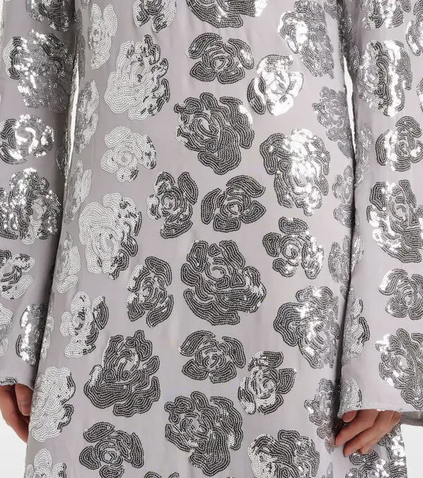 ROTATE BY BIRGER CHRISTENSEN Floral Sequined Chiffon Maxi Dress