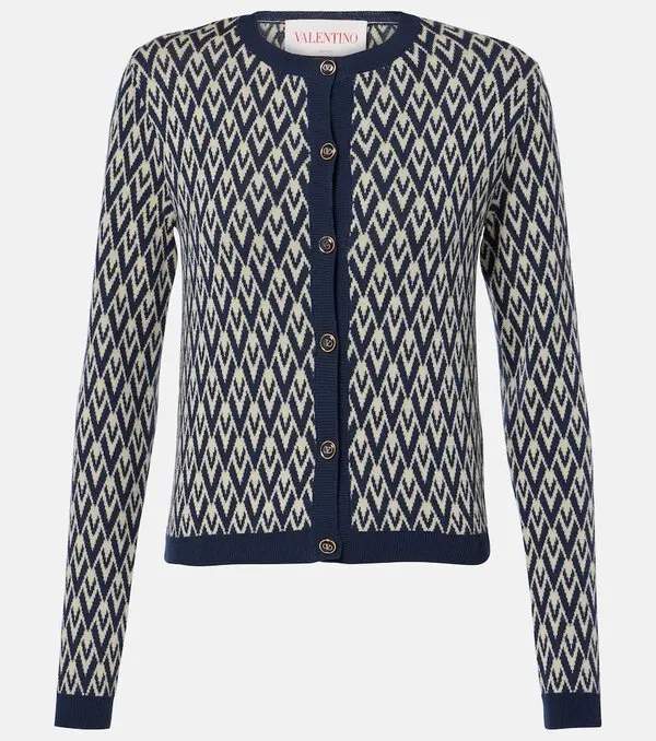 Valentino Garavani Virgin Wool Cardigan - Blue