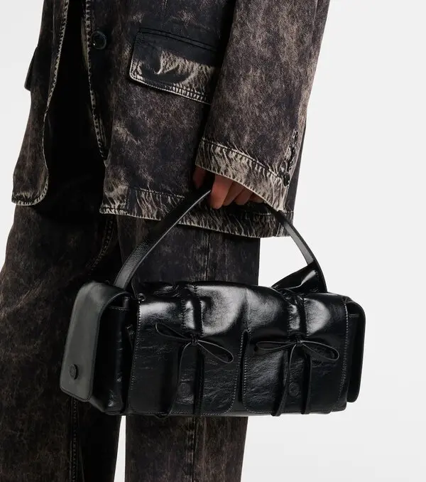 Acne Studios Bow-detail Leather Tote Bag