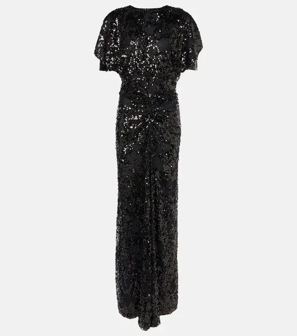 Victoria Beckham Sequined Gown - Black