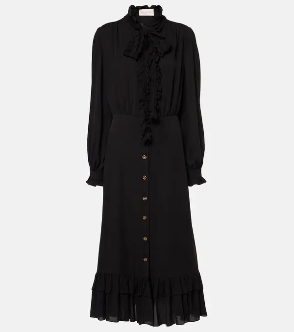 Valentino Garavani Silk Georgette Midi Dress - Black