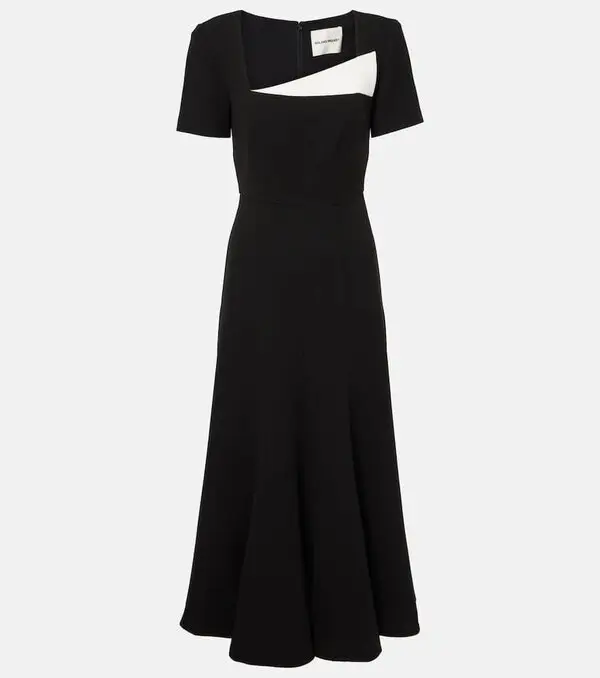 navy blue dress for baby girl Roland Mouret Asymmetric cady midi dress Roland Mouret