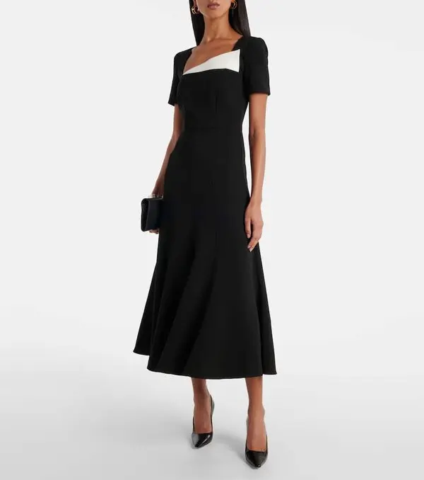 navy blue dress for baby girl Roland Mouret Asymmetric Cady Midi Dress in Purple