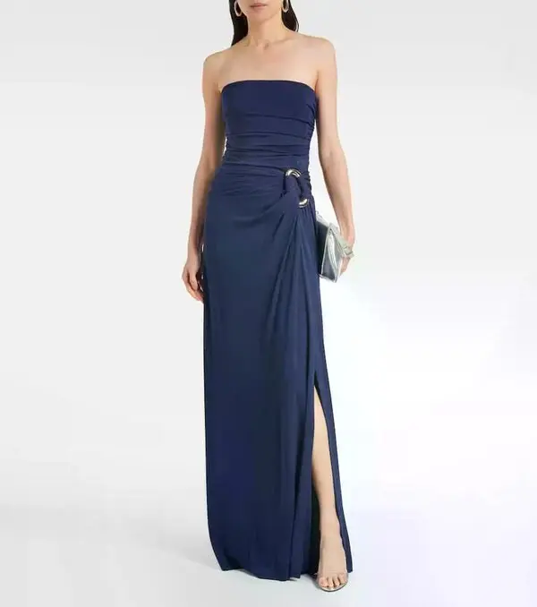 Simkhai Emma Draped Corset Gown - Blue