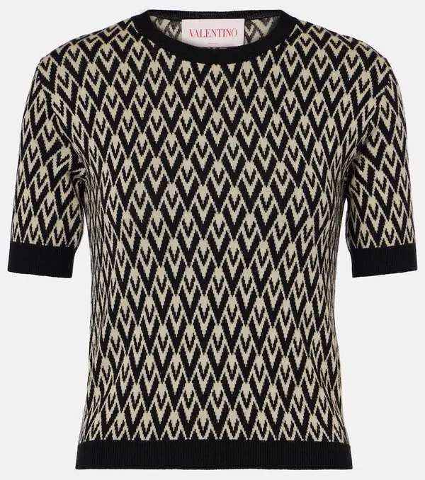 Valentino Garavani Toute La V Virgin Wool Sweater - Black