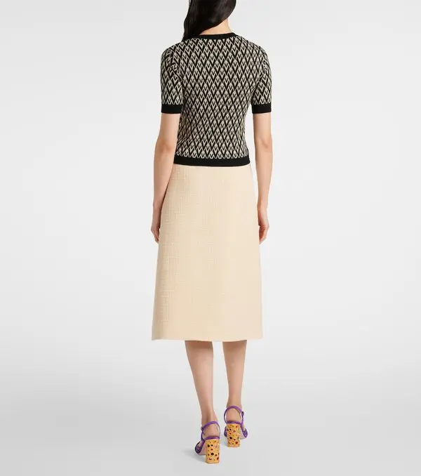 Valentino Garavani Geometric Print Fine Knit Sweater - Black