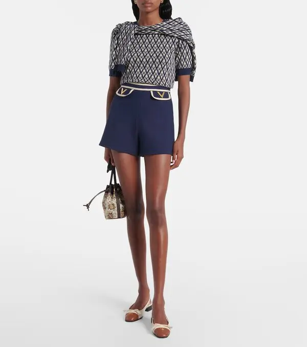 Valentino Garavani Toute La V Virgin Wool Sweater - Blue