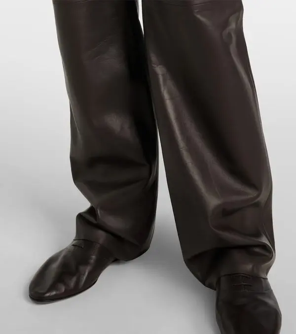 THE ROW Selviese Leather Straight Pants