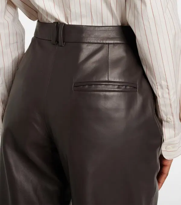 THE ROW Selviese Leather Straight Pants