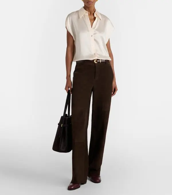 Vince Silk Satin Blouse - White