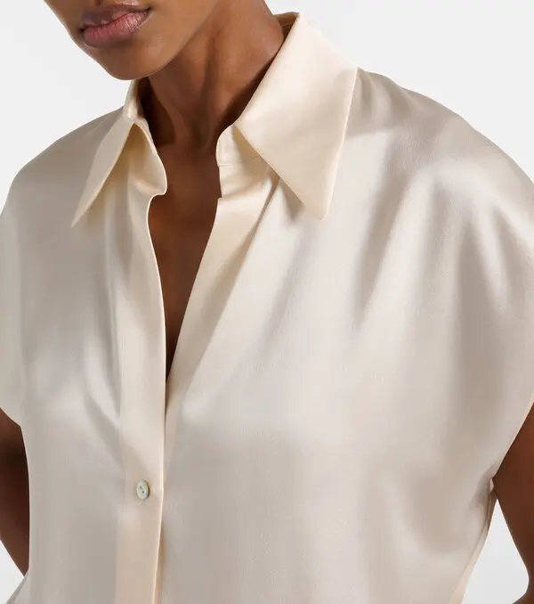 Vince Silk Satin Blouse - White