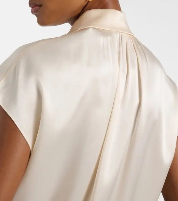 Vince Silk Satin Blouse - White