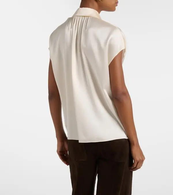 Vince Silk Satin Blouse - White