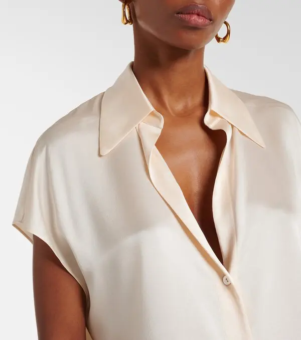 Vince Silk Satin Blouse - White