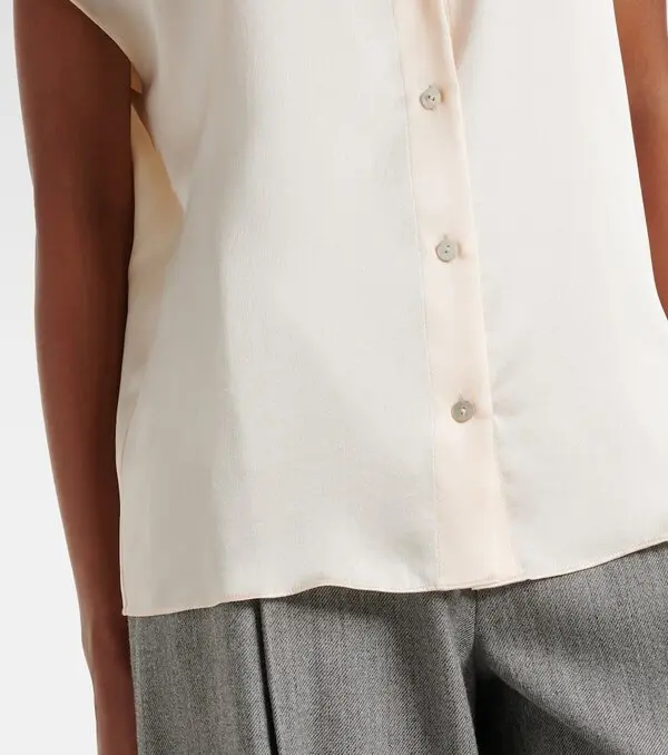 Vince Silk Satin Blouse - White