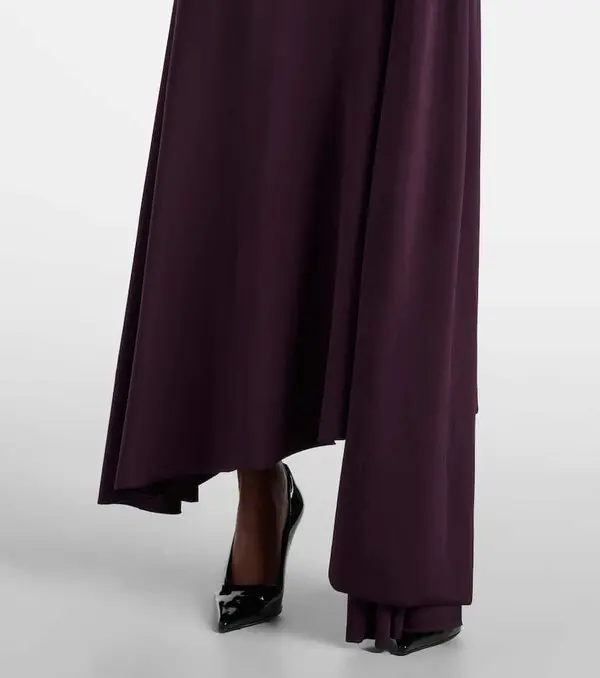 Victoria Beckham Cutout Draped Jersey Midi Dress