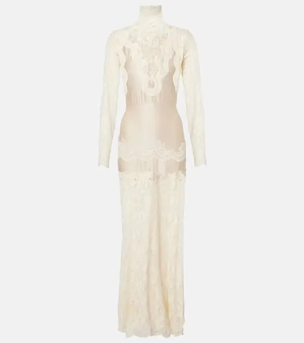 Rabanne Lace-trimmed Maxi Dress