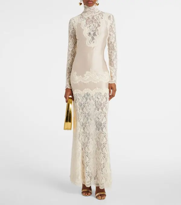 Rabanne Lace-trimmed Maxi Dress