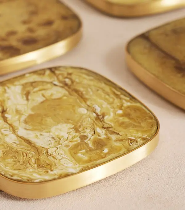 SOHO HOME Set Of 4 Resin-brass Bodiam Coasters