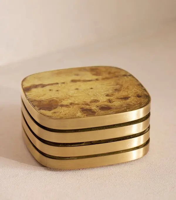 SOHO HOME Set Of 4 Resin-brass Bodiam Coasters