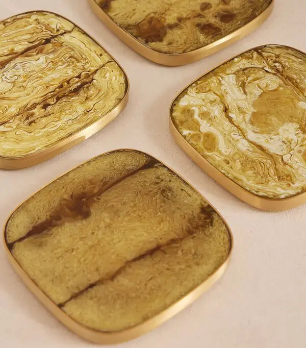 SOHO HOME Set Of 4 Resin-brass Bodiam Coasters