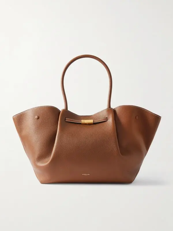 DEMELLIER Textured-leather Tote - Brown