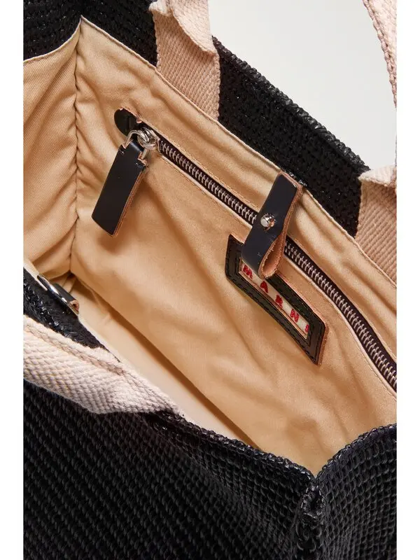 Marni Embroidered Raffia Tote
