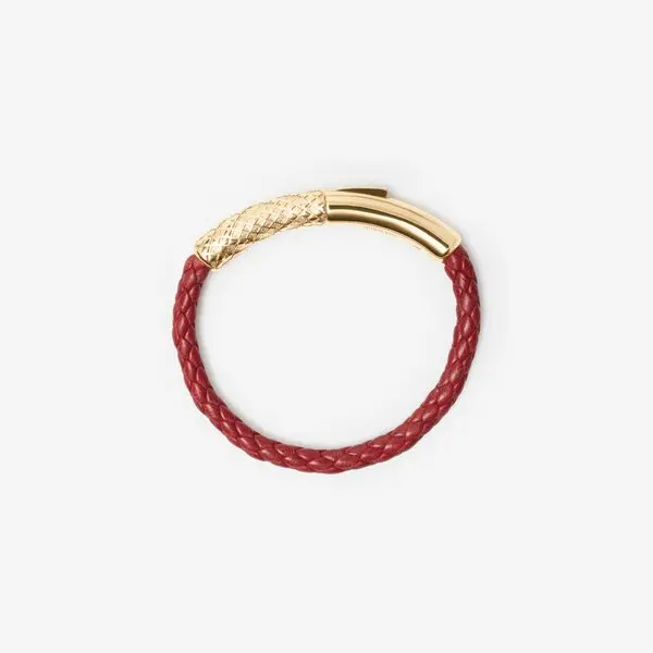 Burberry Leather Check Bracelet - Gold/rust Red