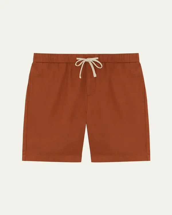 Frescobol Carioca Felipe Linen-cotton Shorts - Silk Brown