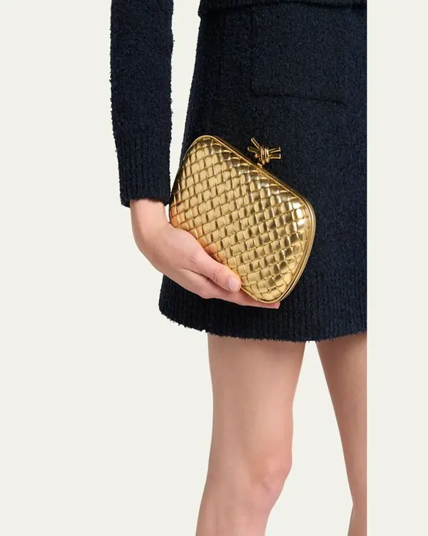 Bottega Veneta Knot Padded Clutch - Gold Muse