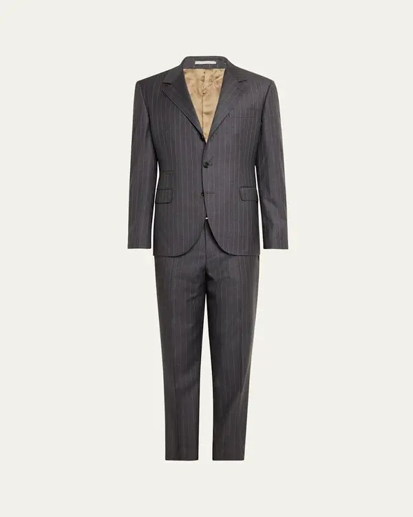 Brunello Cucinelli 150s Wool Pinstripe Suit