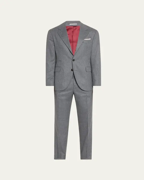 Brunello Cucinelli Solid Wool Suit