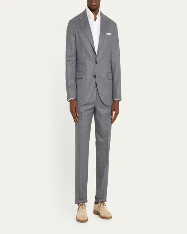 Brunello Cucinelli Solid Wool Suit