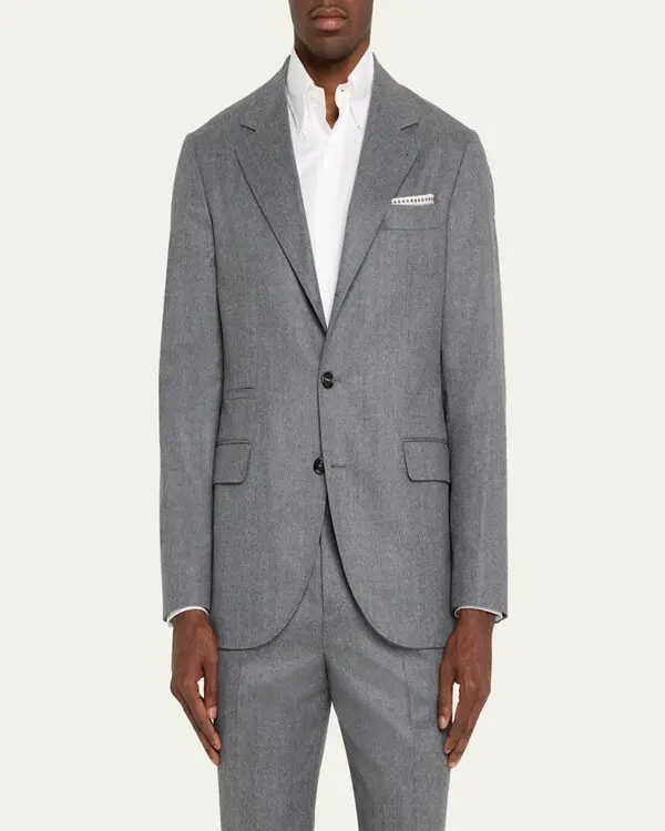 Brunello Cucinelli Solid Wool Suit