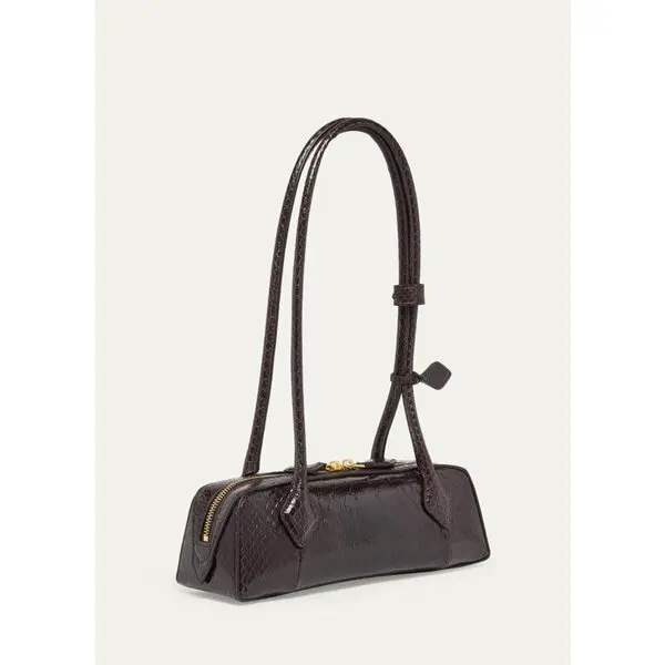 Alaïa Le Teckel Small Lizard Shoulder Bag - Brun Fume