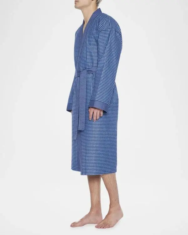 Majestic International Apos;s La Paz Woven Waffle Knit Robe - Navy/blue