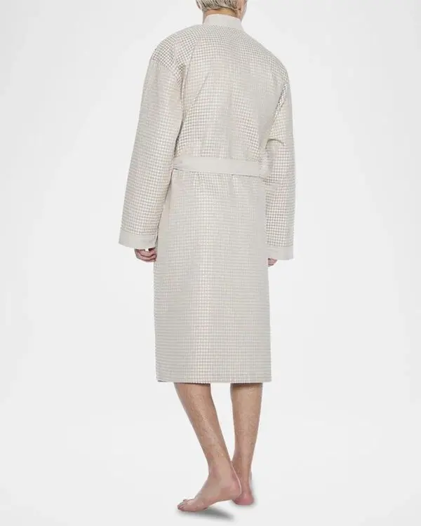 Majestic International Apos;s La Paz Woven Waffle Knit Robe - Sand