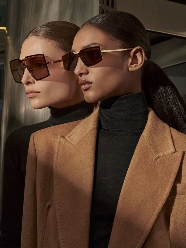 Max Mara Rectangular Mask Sunglasses - Brown | Editorialist