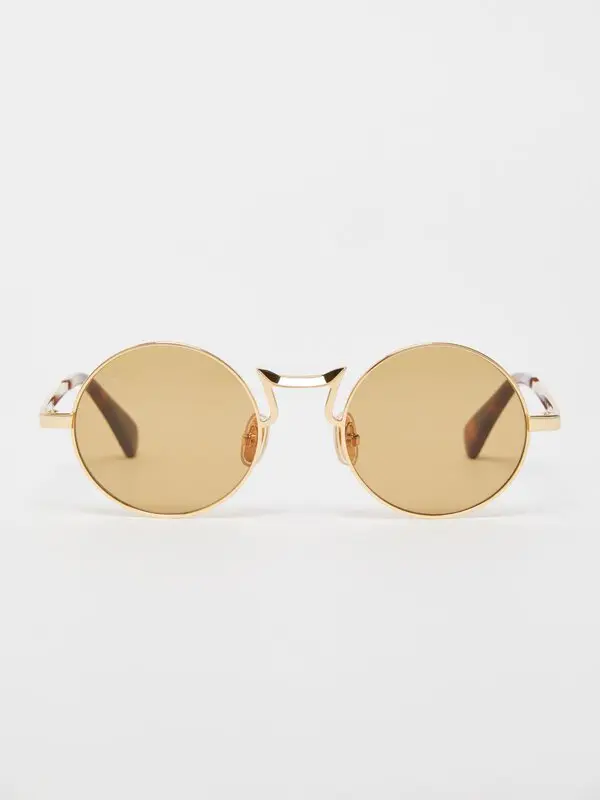 New Max Mara Womens Sunglasses Gold Frame Brown Gradient Lens Oversized MM0135 Max Mara Eyewear oversize-frame gradient-lens Sunglasses  main image 4
