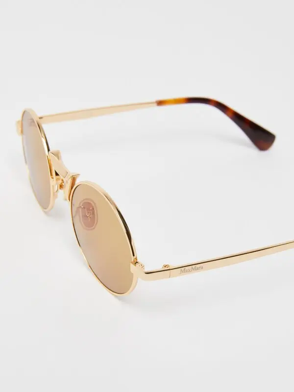 New Max Mara Womens Sunglasses Gold Frame Brown Gradient Lens Oversized MM0135 Max Mara Eyewear oversize-frame gradient-lens Sunglasses  main image 3
