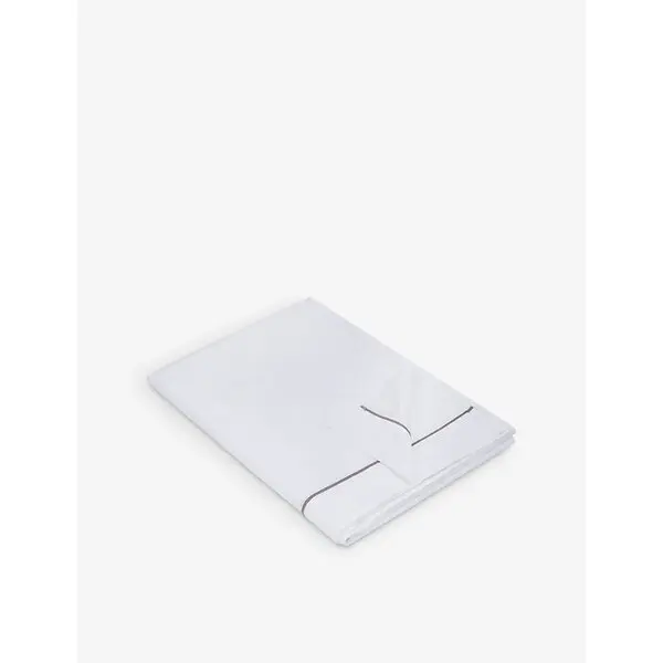 THE WHITE COMPANY Savoy Cotton Flat Sheet - White/mink