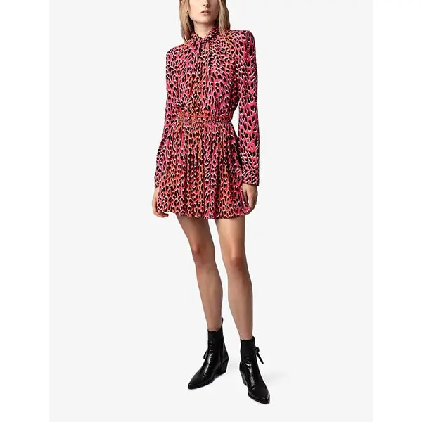Zadig&Voltaire Tyler Python-effect Leather Heeled Ankle Boots