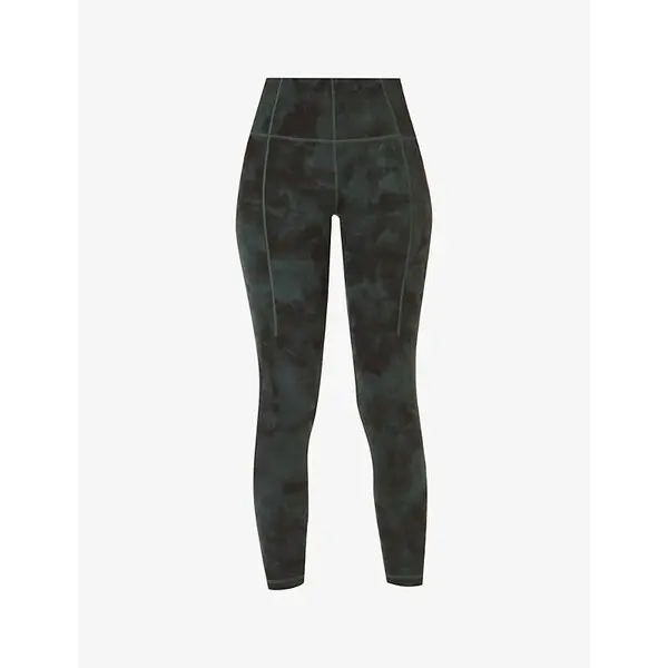 Sweaty Betty Super Soft Abstract-print Stretch-woven Leggings - Green Multi Speckle