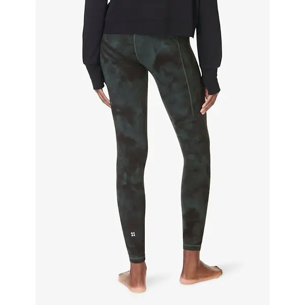 Sweaty Betty Super Soft Abstract-print Stretch-woven Leggings - Green Multi Speckle