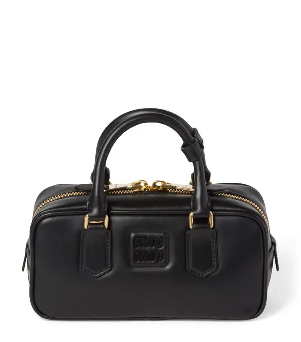 Miu Miu Leather Arcadie Top-handle Bag - Black