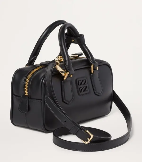 Miu Miu Leather Arcadie Top-handle Bag - Black