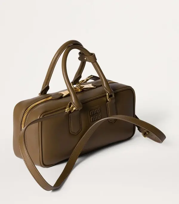 Miu Miu Leather Arcadie Top-handle Bag - Green