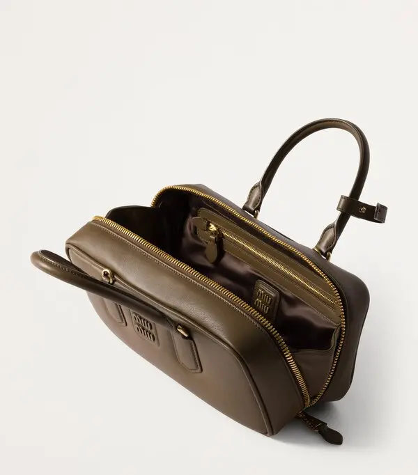 Miu Miu Leather Arcadie Top-handle Bag - Green