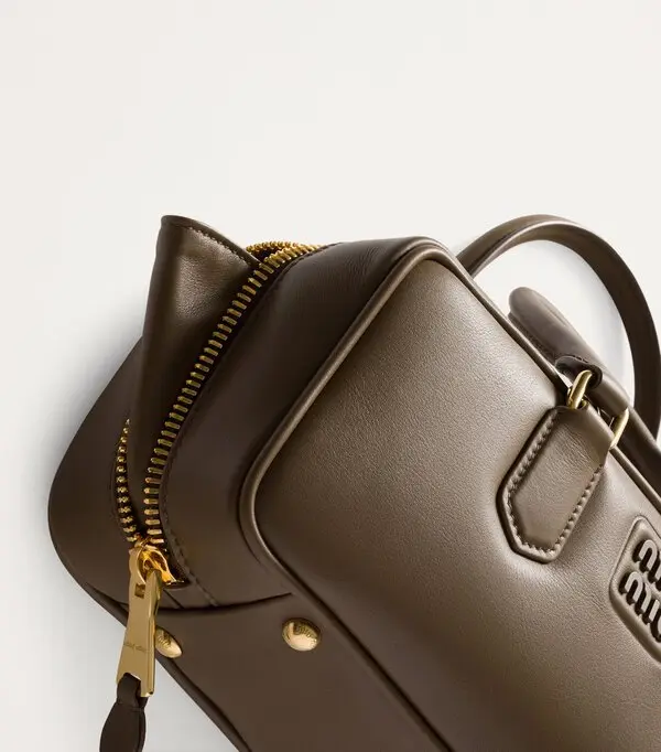 Miu Miu Leather Arcadie Top-handle Bag - Green